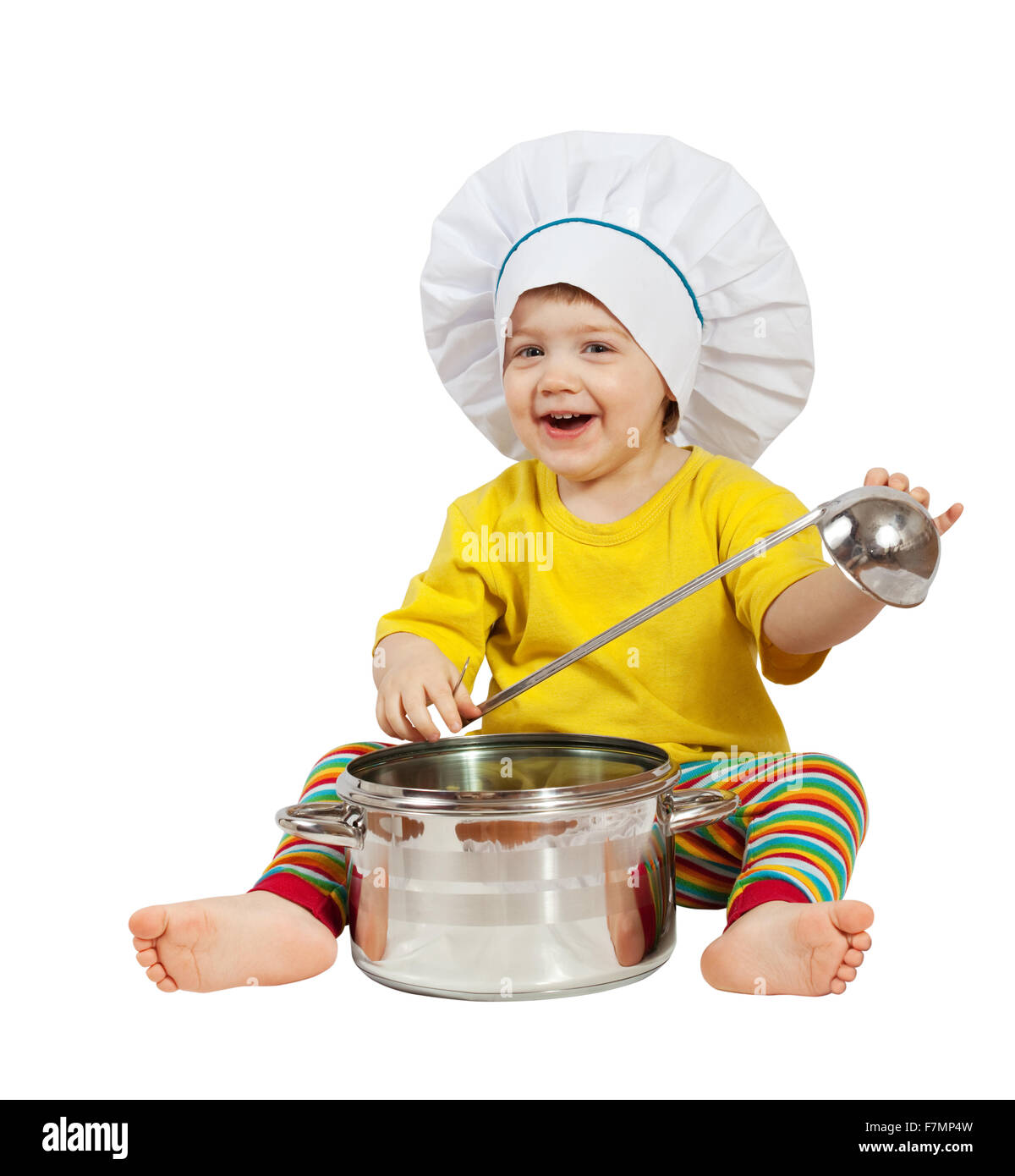 Cute baby in chef pot hi-res stock photography and images - Alamy