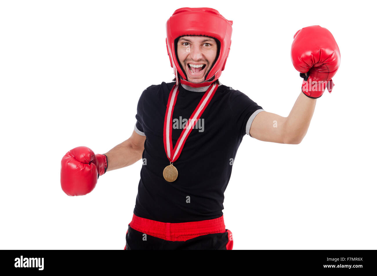 Funny boxer isolated on the white Stock Photo - Alamy