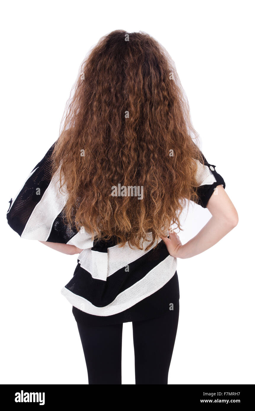 Woman with long hair haircut Stock Photo - Alamy