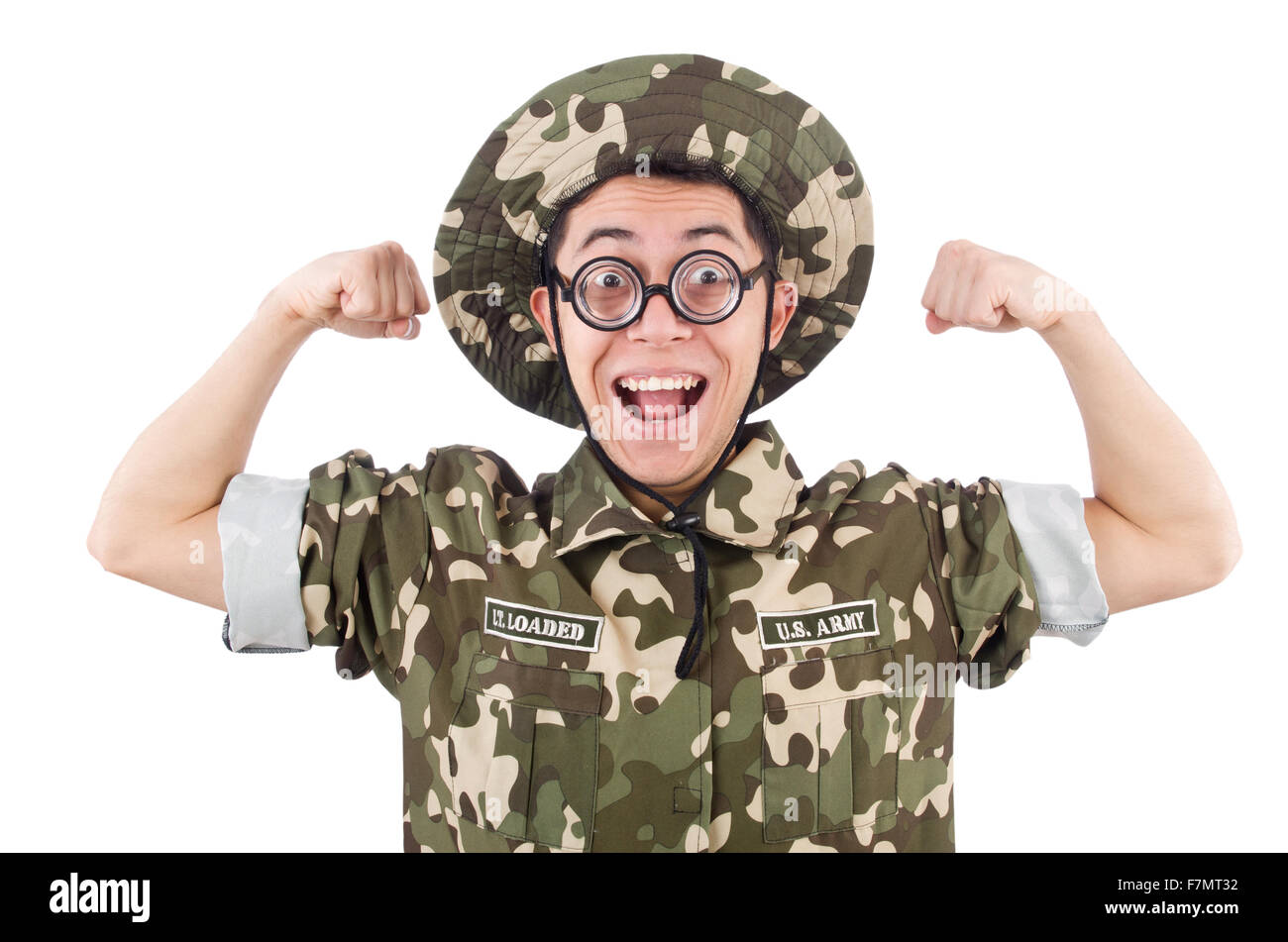Funny soldier in military concept Stock Photo - Alamy