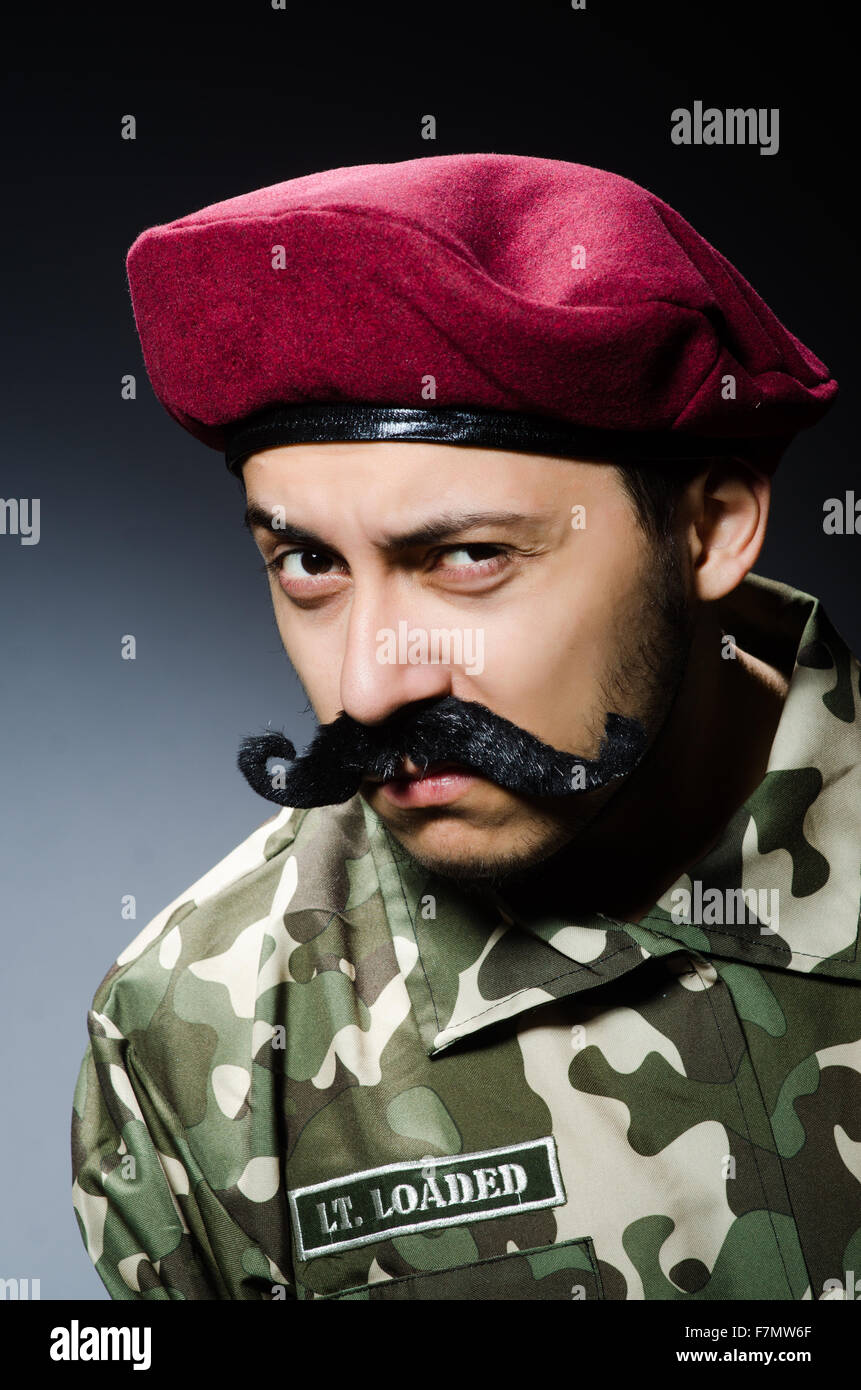 Funny soldier in military concept Stock Photo - Alamy