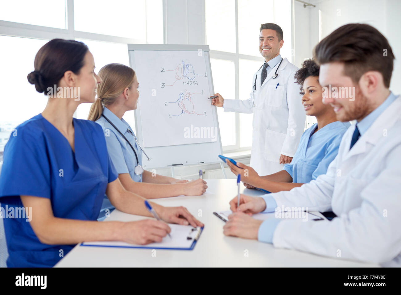 group of doctors on presentation at hospital Stock Photo - Alamy