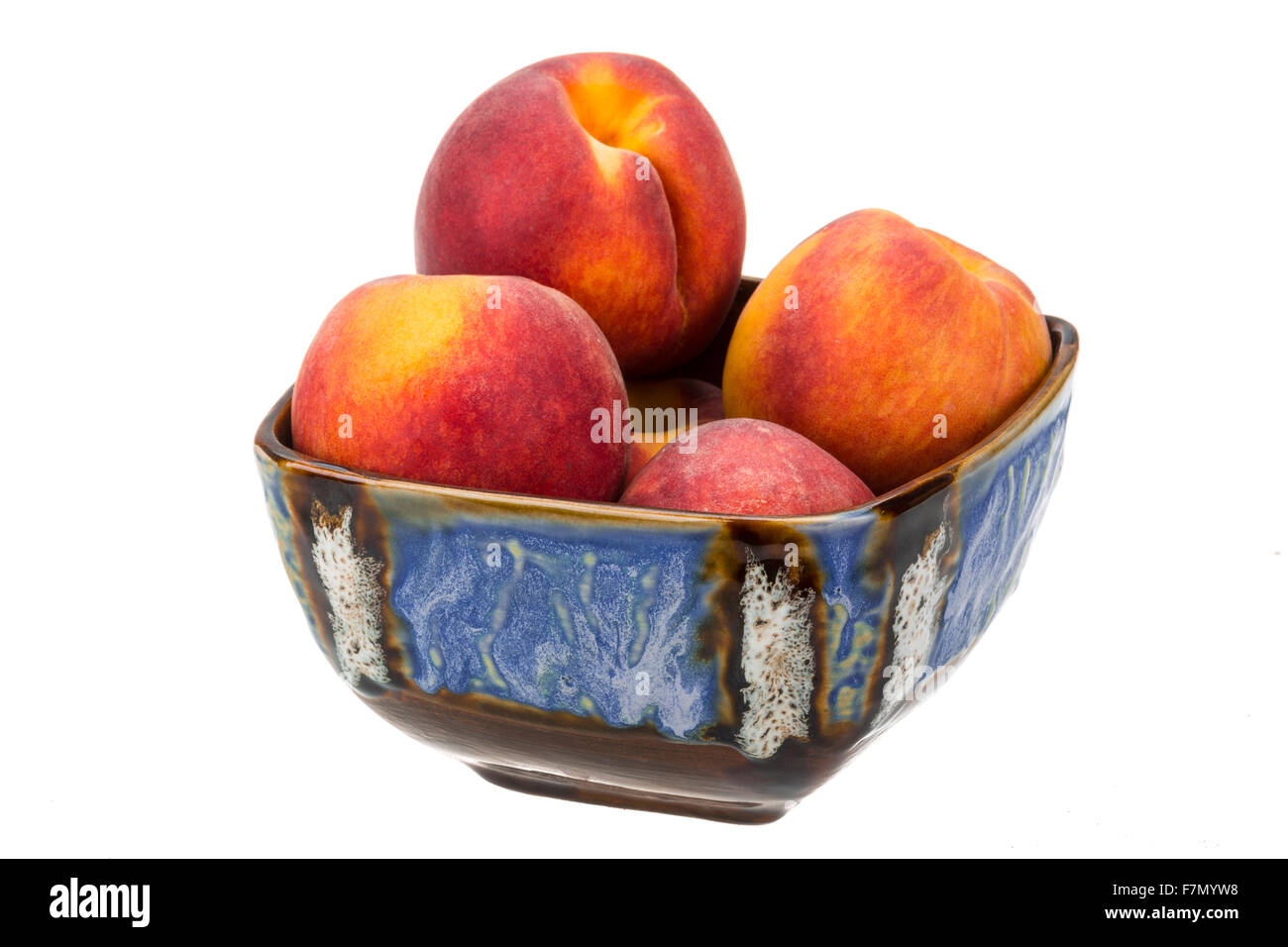 Bright ripe peaches isolated Stock Photo - Alamy