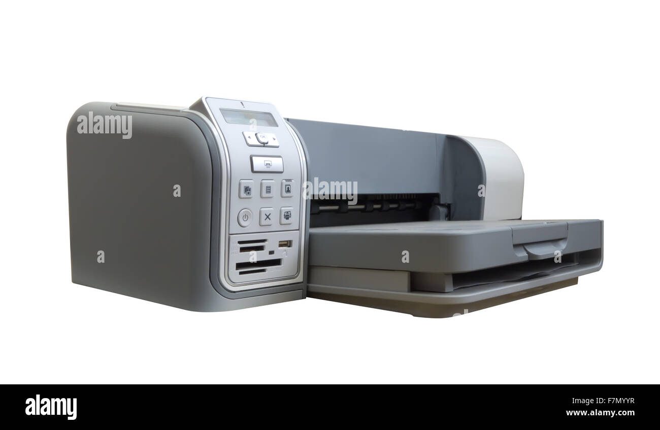 ink-jet printer A4. Isolated on white with clipping path Stock Photo ...