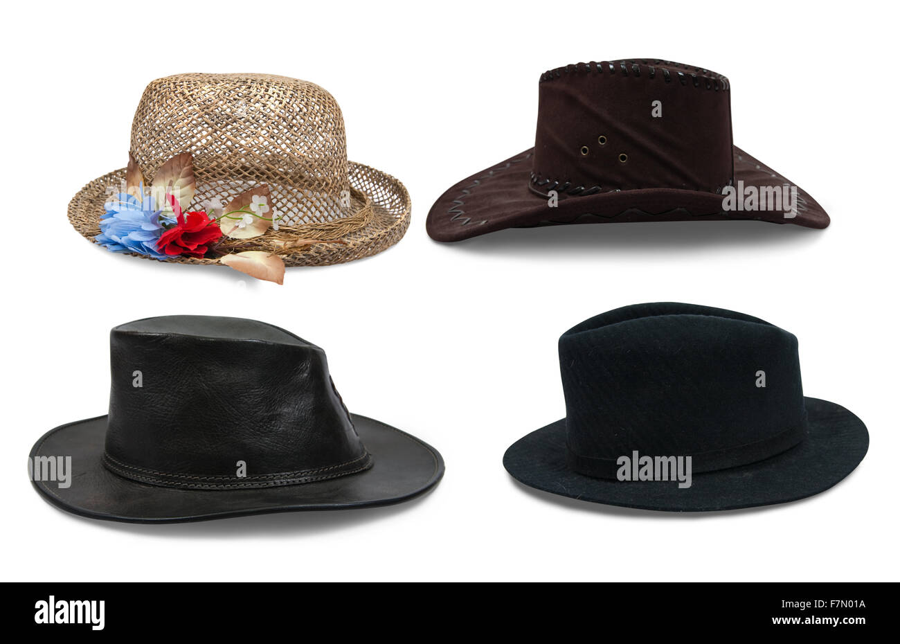 Set of hat, isolated on white background Stock Photo - Alamy