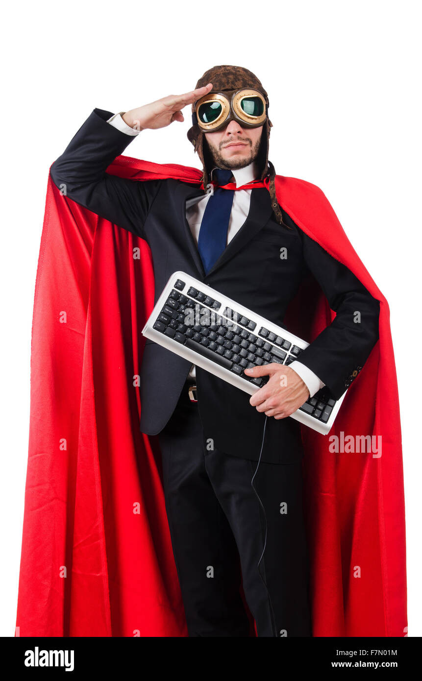 Man wearing red clothing in funny concept Stock Photo - Alamy