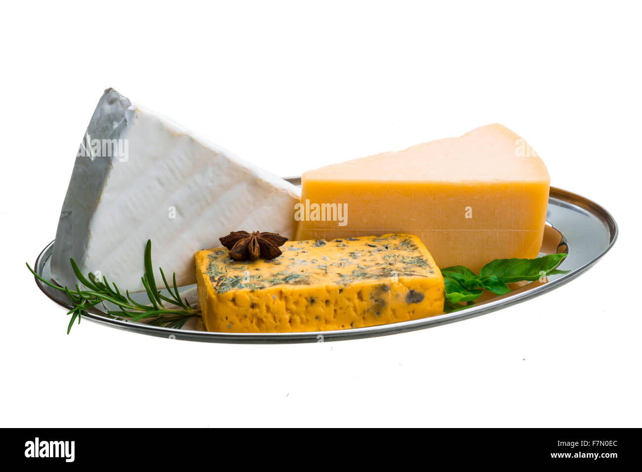 Variety cheese assortment with nuts and herbs Stock Photo - Alamy