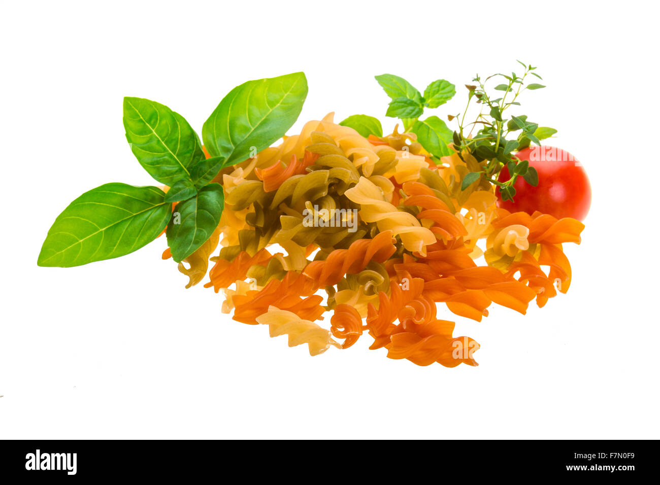 Variety color spiral macaroni isolated Stock Photo - Alamy