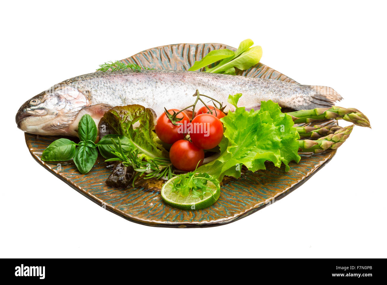 Fresh raw rainbow trout Stock Photo - Alamy