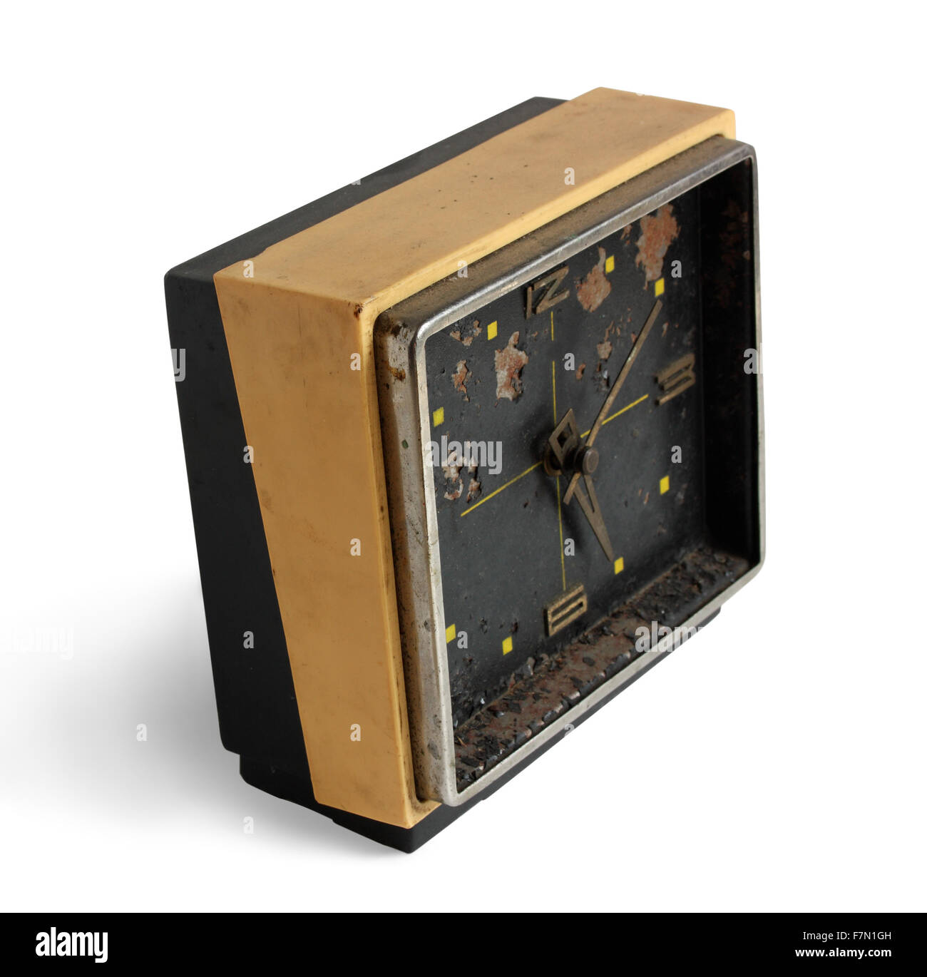 Old age clock on white background. Isolated Stock Photo - Alamy