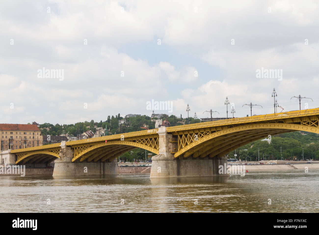 Scenic view of the recently renewed Margit bridge in Budapest Stock ...