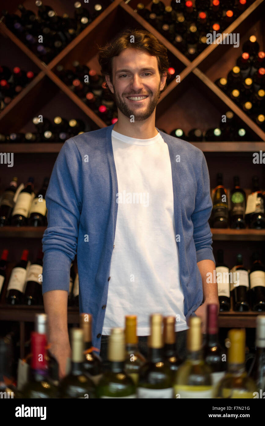 Bartender in wine bar, portrait Stock Photo - Alamy