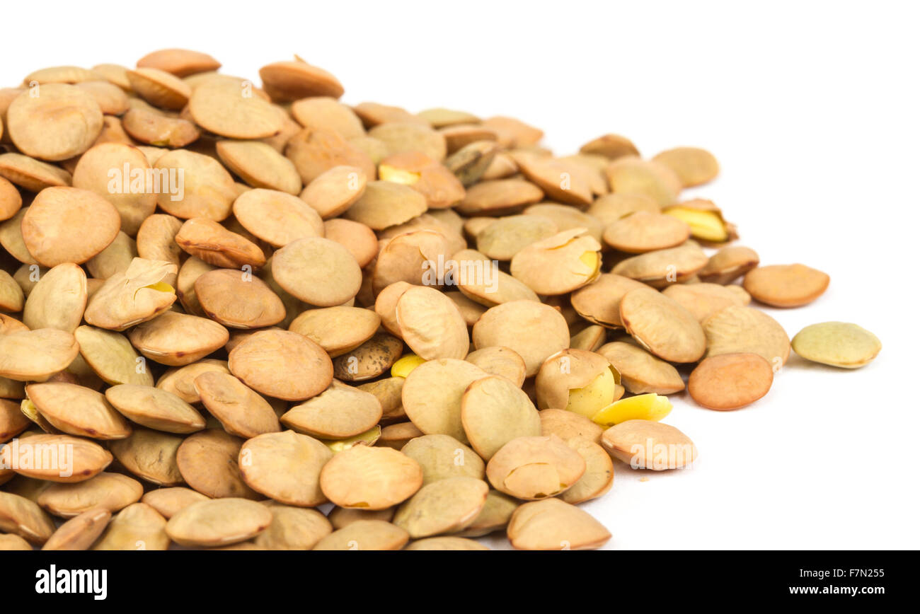 Lentils Isolated on White Background Stock Photo - Alamy