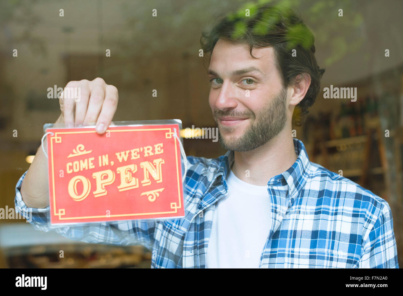 Small business owner turning sign hi-res stock photography and images ...