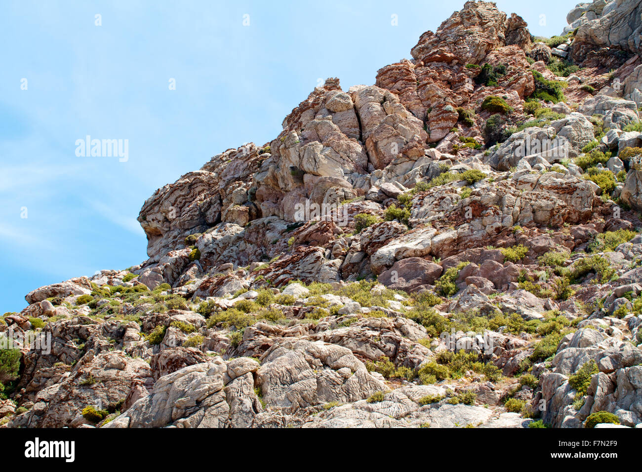 High mountain and Rocks in Greece Rhodes Stock Photo - Alamy