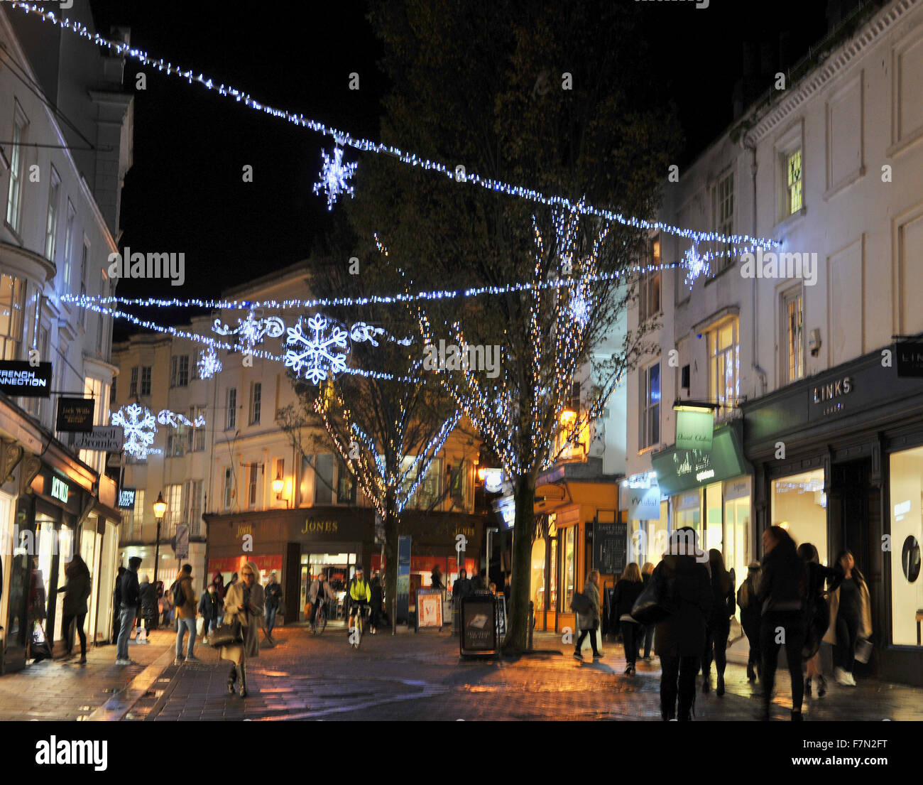 Brighton UK - Christmas lights in East Street Brighton Stock Photo - Alamy