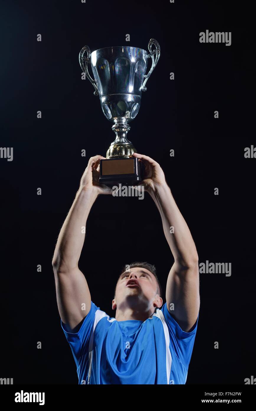 soccer players team group celebrating the victory and become champion ...