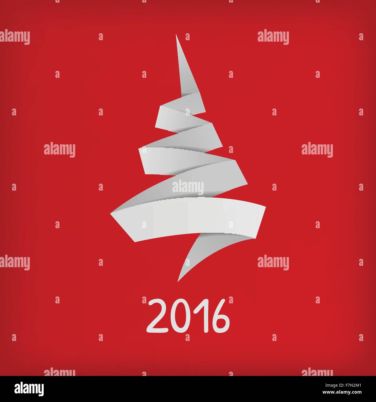Stylized origami Christmas tree on red background Stock Vector Image ...