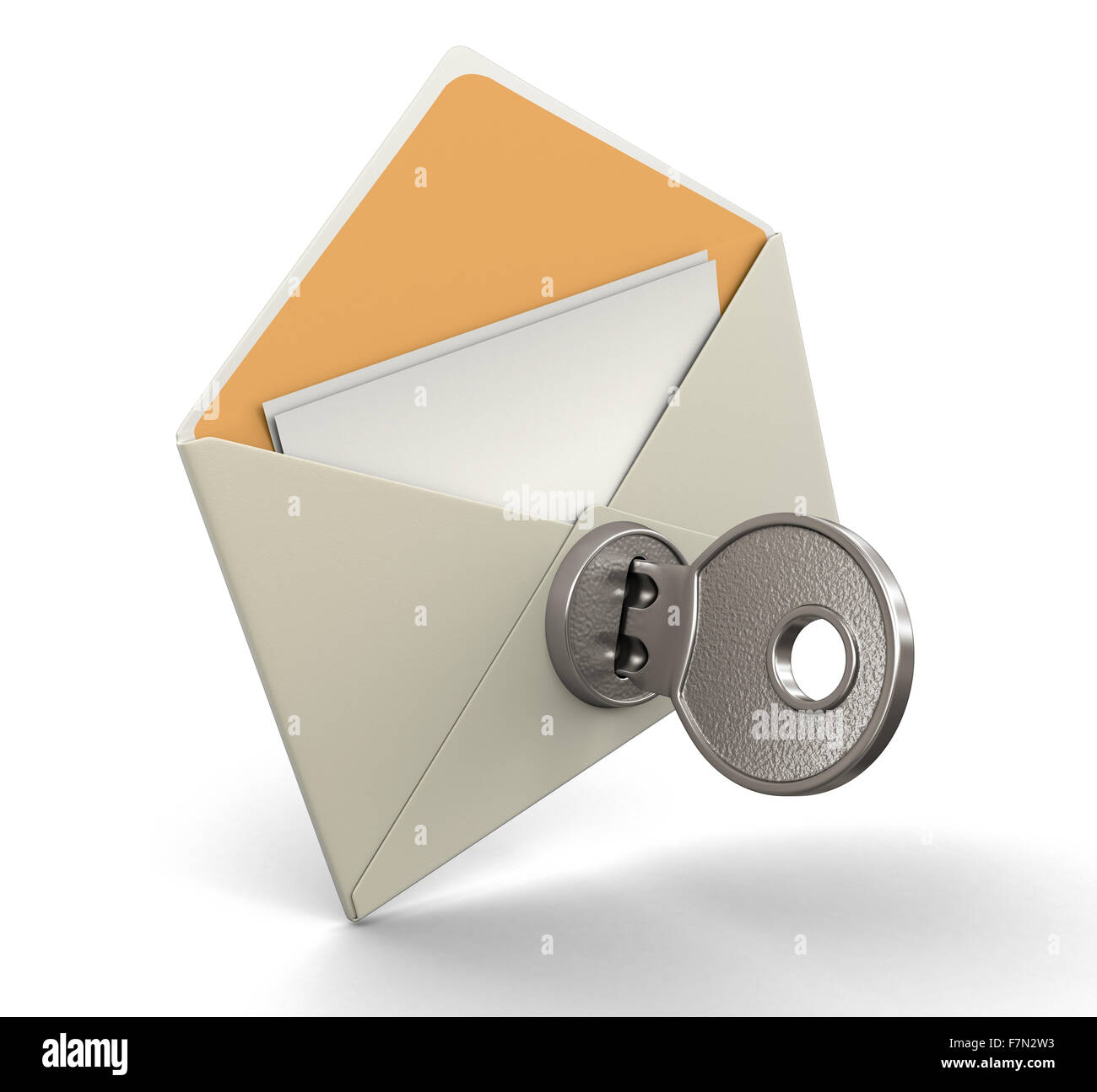Letter with lock. Image with clipping path Stock Photo - Alamy