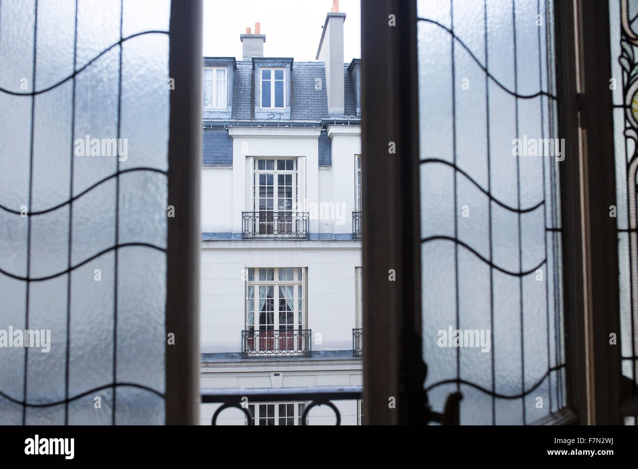 Leaded french window, open Stock Photo - Alamy