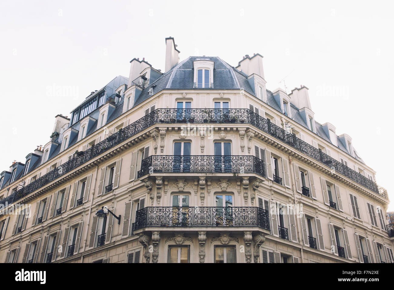 Balconies lining apartment building facade Stock Photo - Alamy
