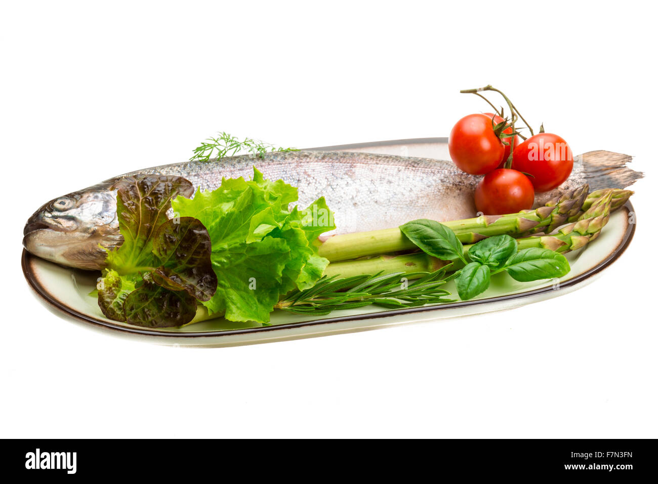 Fresh raw rainbow trout Stock Photo - Alamy