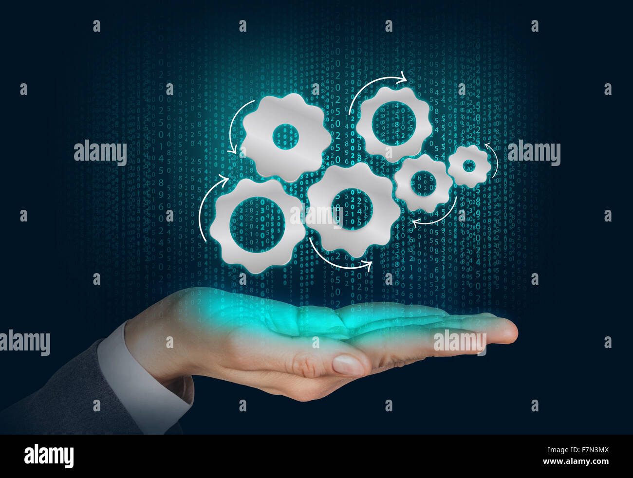 Information concept data gears hi-res stock photography and images - Alamy