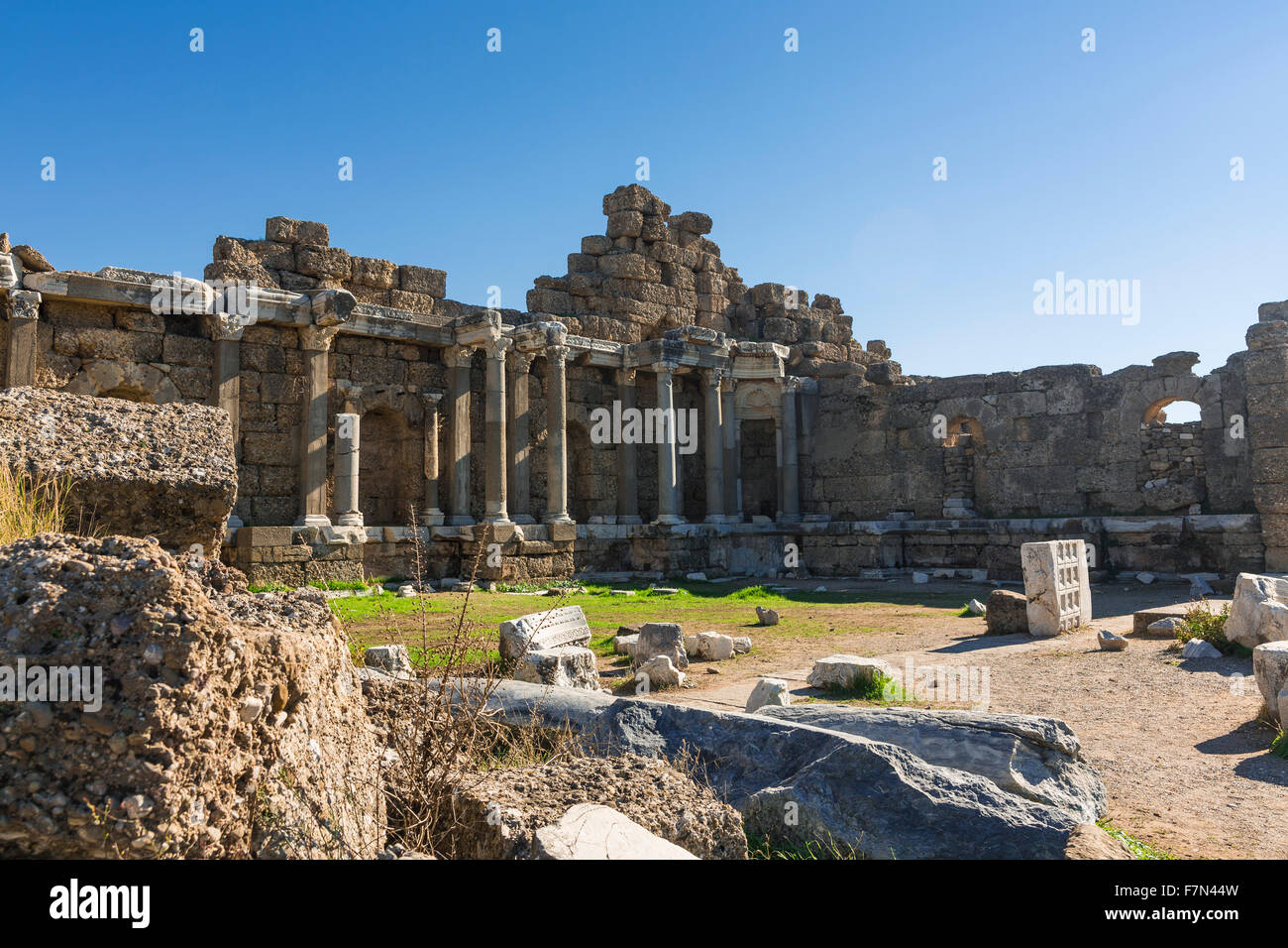 Ruins in Side, Turkey Stock Photo - Alamy
