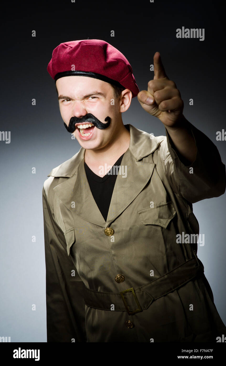 Funny soldier in military concept Stock Photo - Alamy