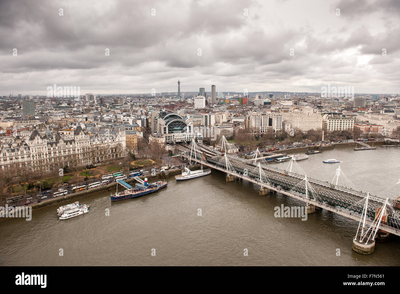 London view from high above River Thames Stock Photo - Alamy