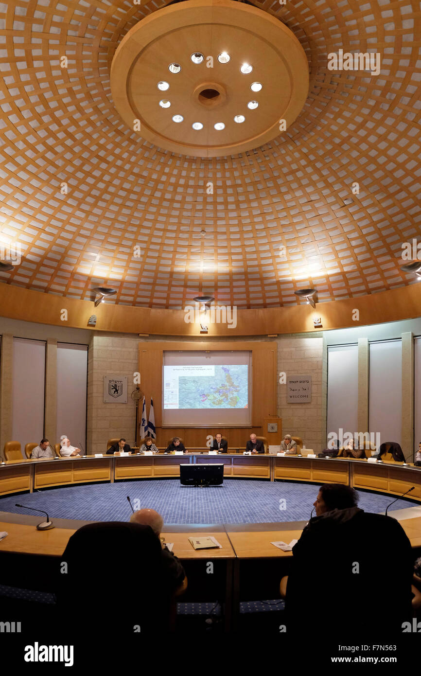 City council meeting in municipality hall of Jerusalem Israel Stock ...