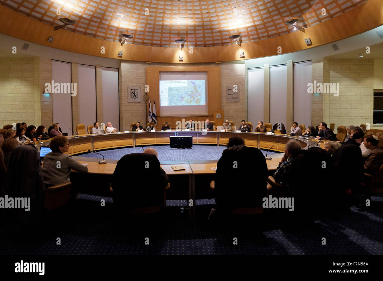 City council meeting in municipality hall of Jerusalem Israel Stock ...