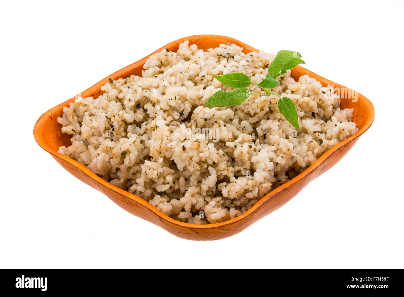 Boiled rice with herbs Stock Photo - Alamy