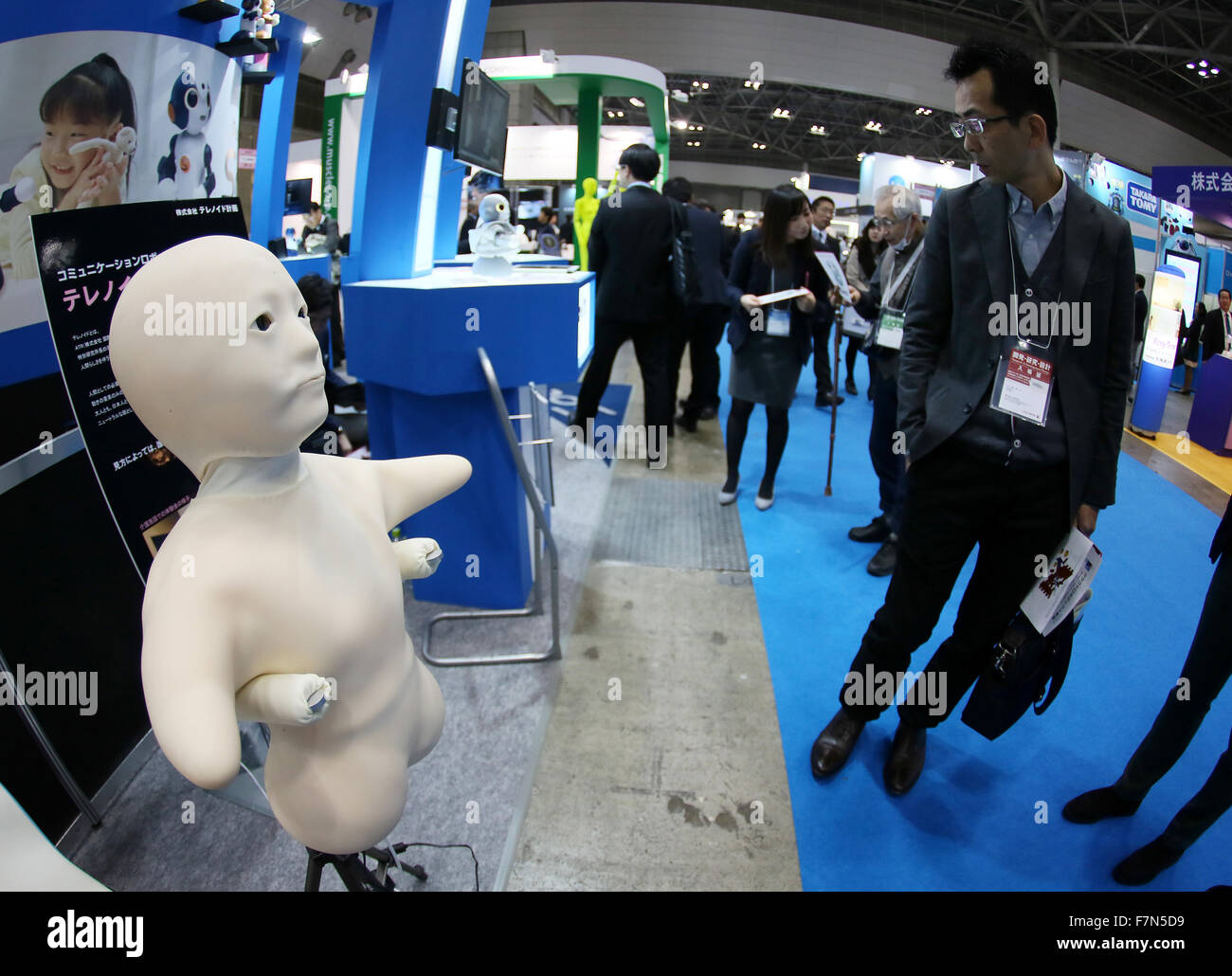 Tokyo, Japan. 2nd Dec, 2015. Telenoid, a human-like remote controlled ...