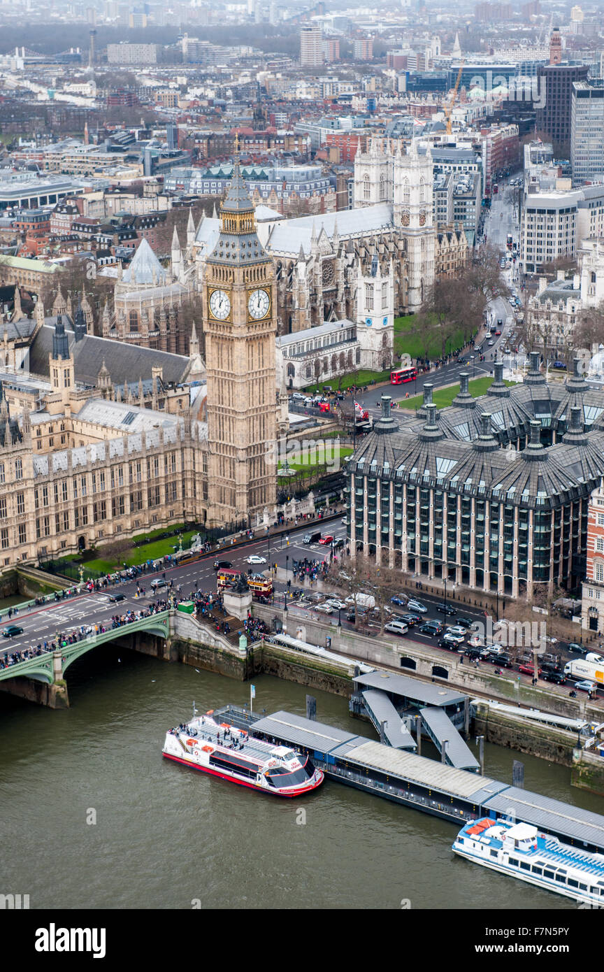 London view from high above River Thames Stock Photo - Alamy