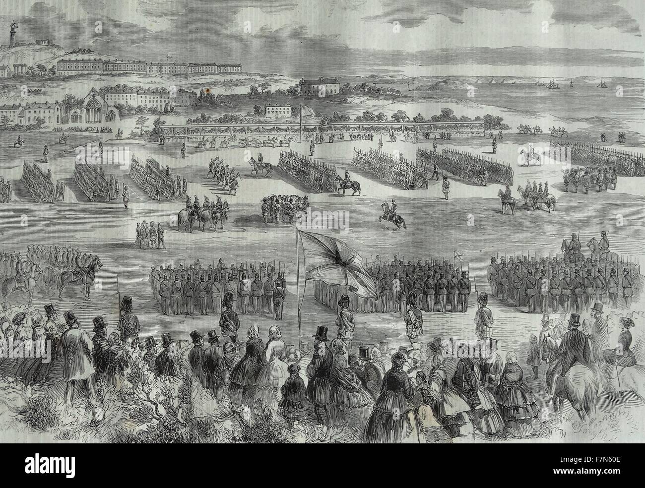 A military review of british soldiers in Scotland, at Edinburgh ...