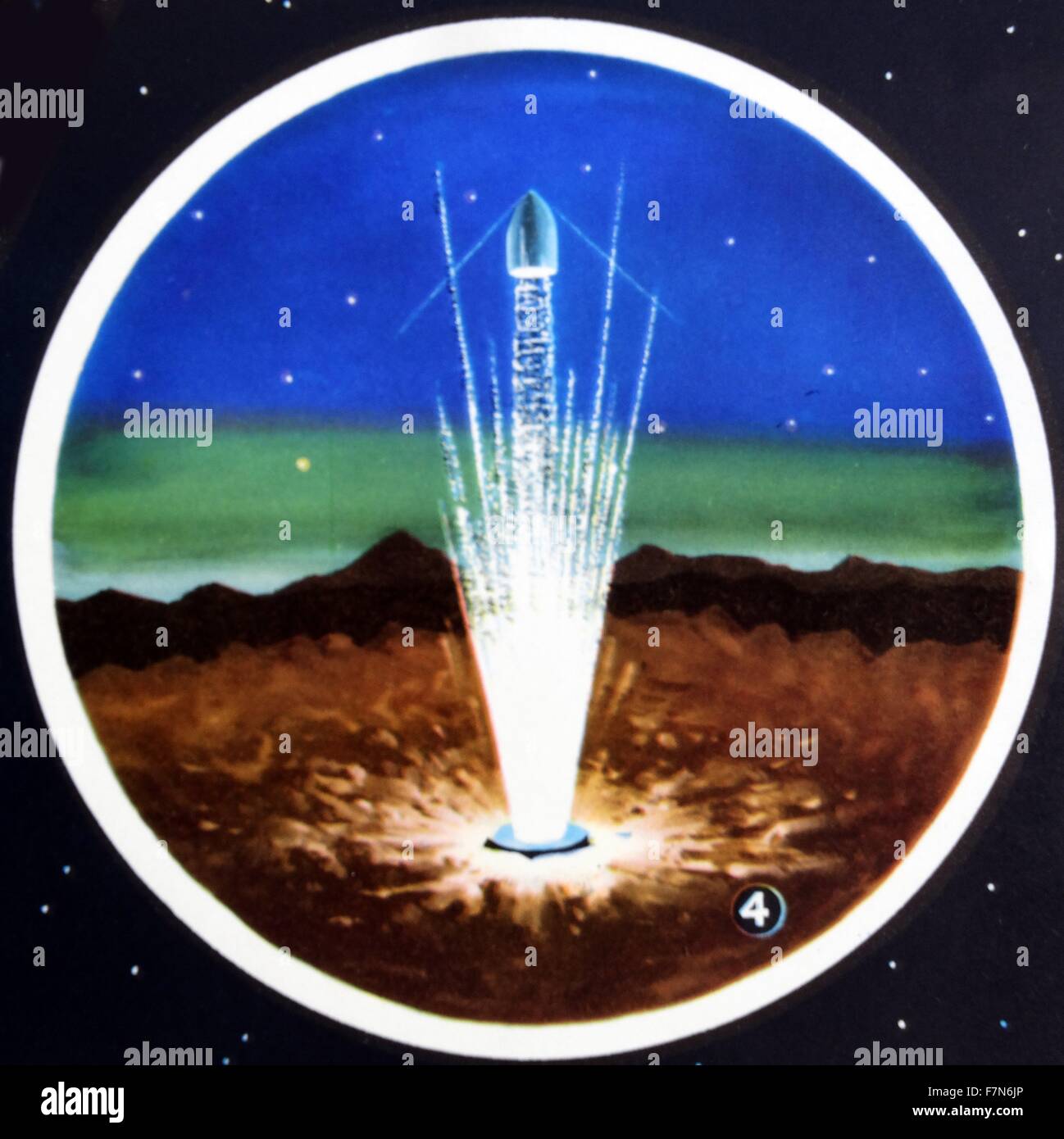 Futuristic vision of how a moon bound spacecraft (rocket) would take ...