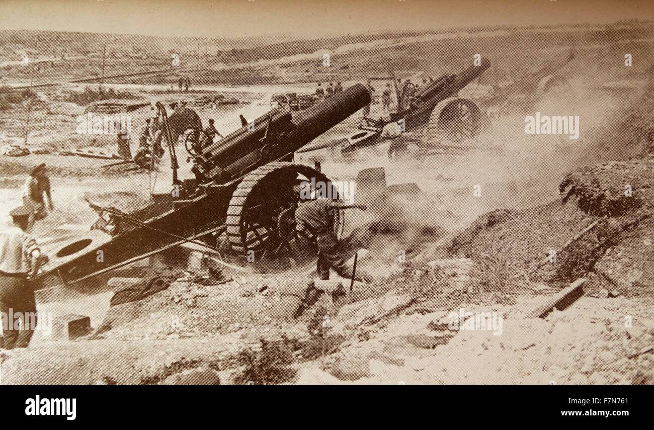 Eight inch howitzer barrage artillery world war one wwi battle somme hi ...