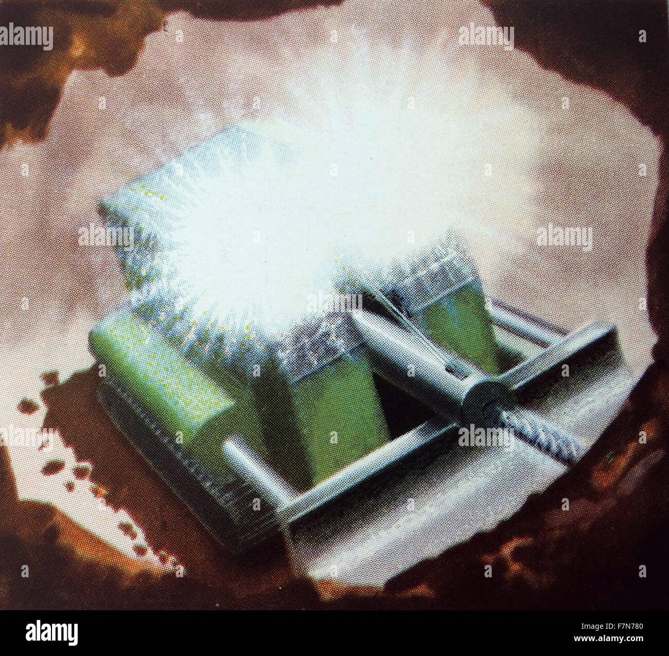 futuristic vision of Mining on a moon base 1948 Stock Photo - Alamy