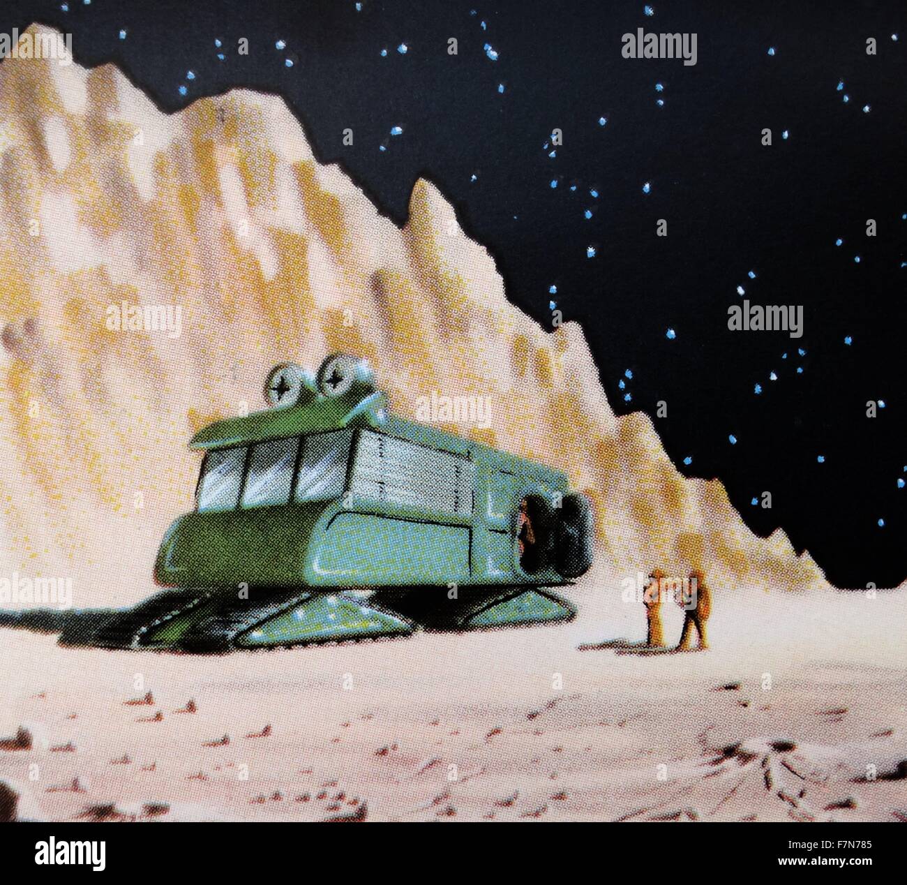 futuristic vision of a specially adapted vehicle for Lunar exploration ...