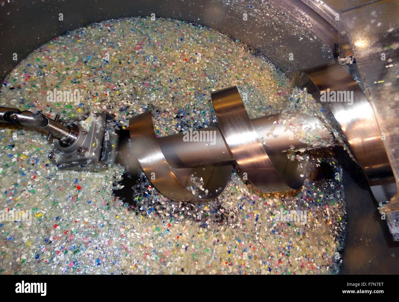 Bottles chopped into pellets. Polyethylene terephthalate PET, PETE, is ...