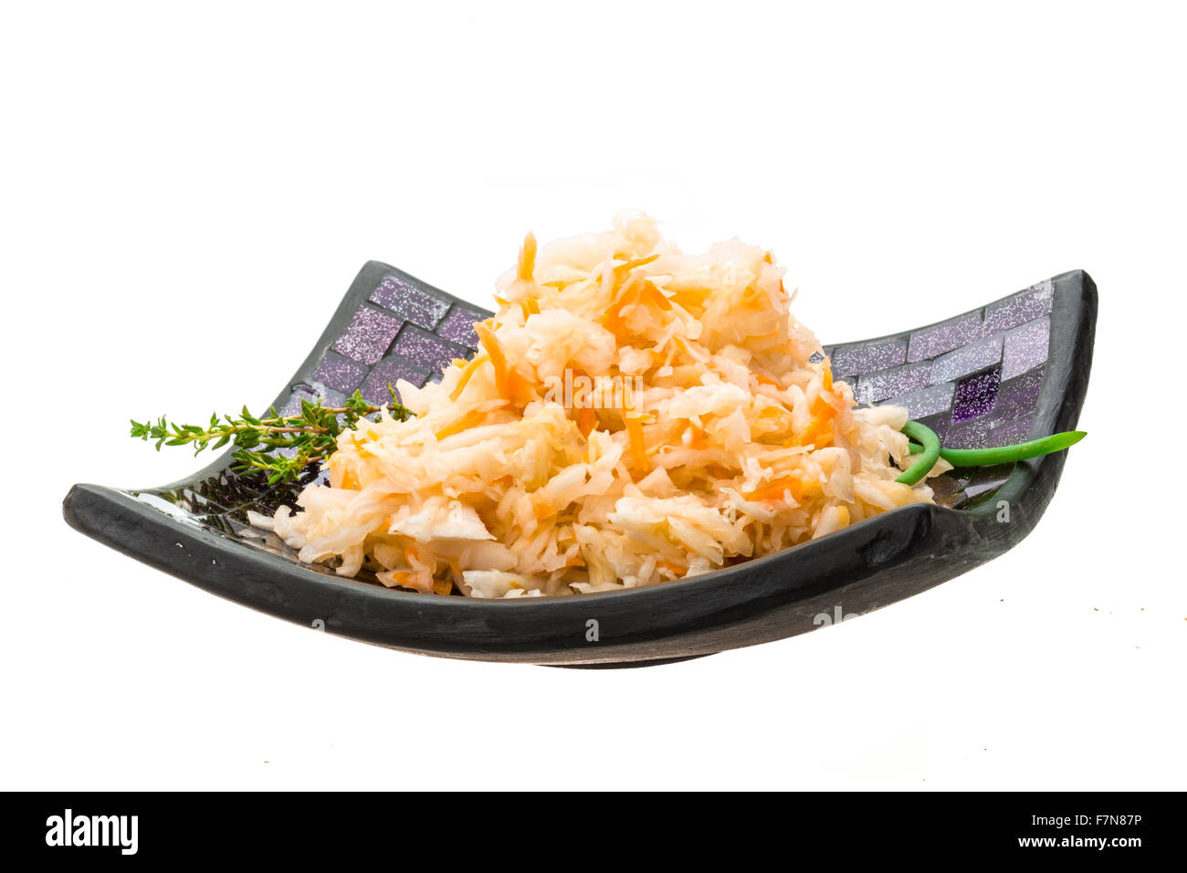 Fermented cabbage with herbs Stock Photo - Alamy