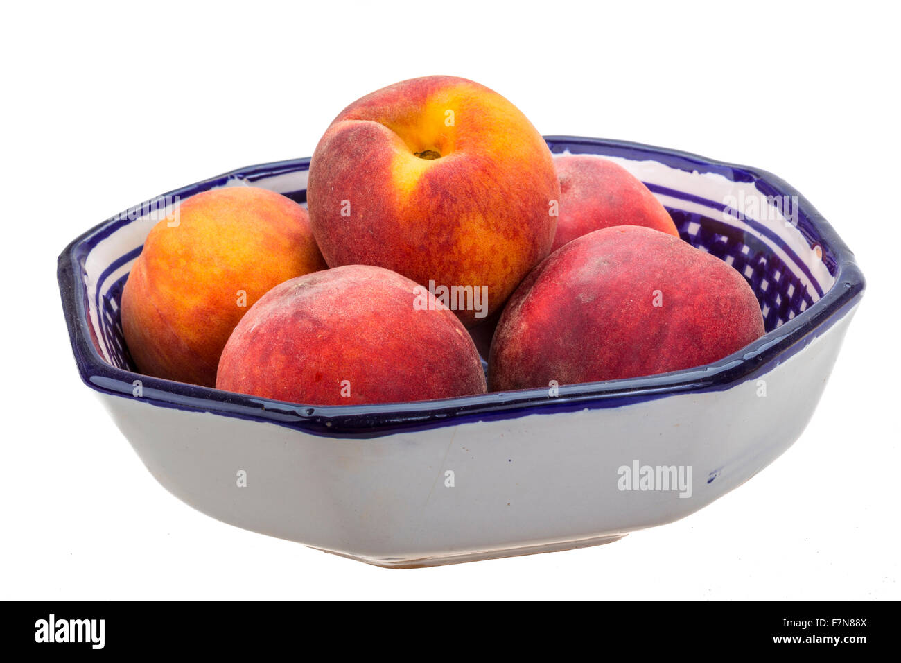 Bright ripe peaches isolated Stock Photo - Alamy