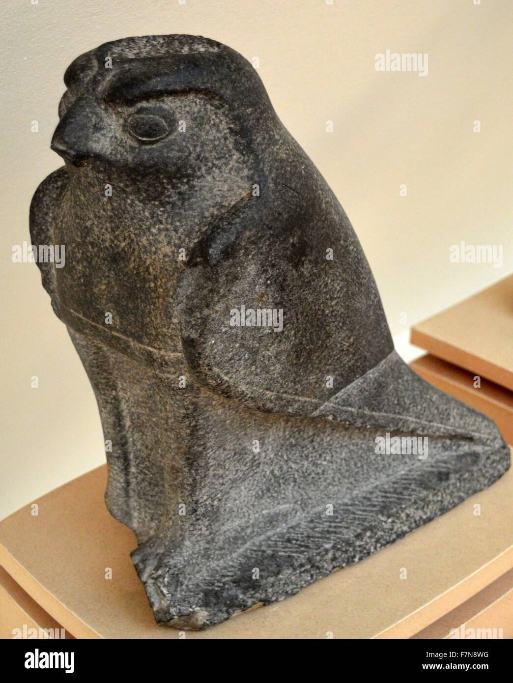 Basalt statue of Horus the falcon gof of the sky and the sun. Dated 1st ...