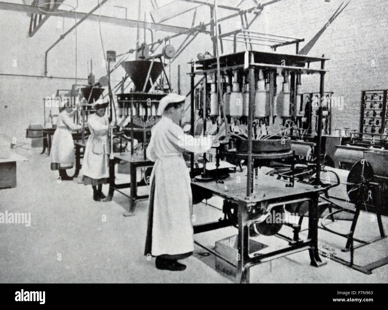 Photograph of the interior of the Amianth Factory, Auvelais. The ...