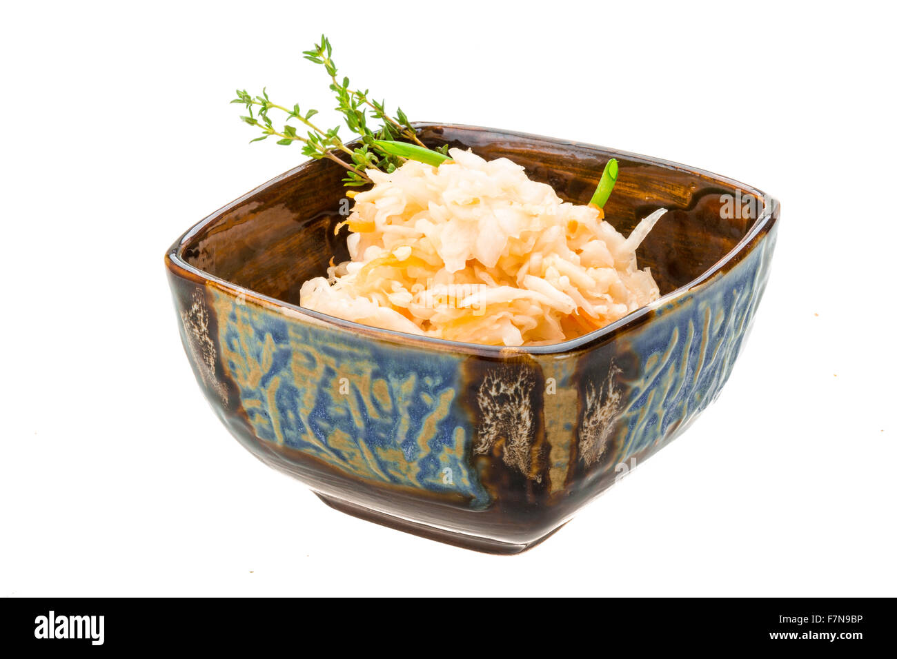 Fermented cabbage with herbs Stock Photo - Alamy