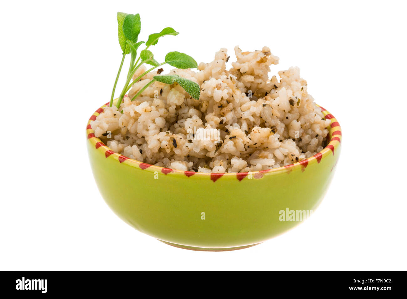 Boiled rice with herbs Stock Photo - Alamy