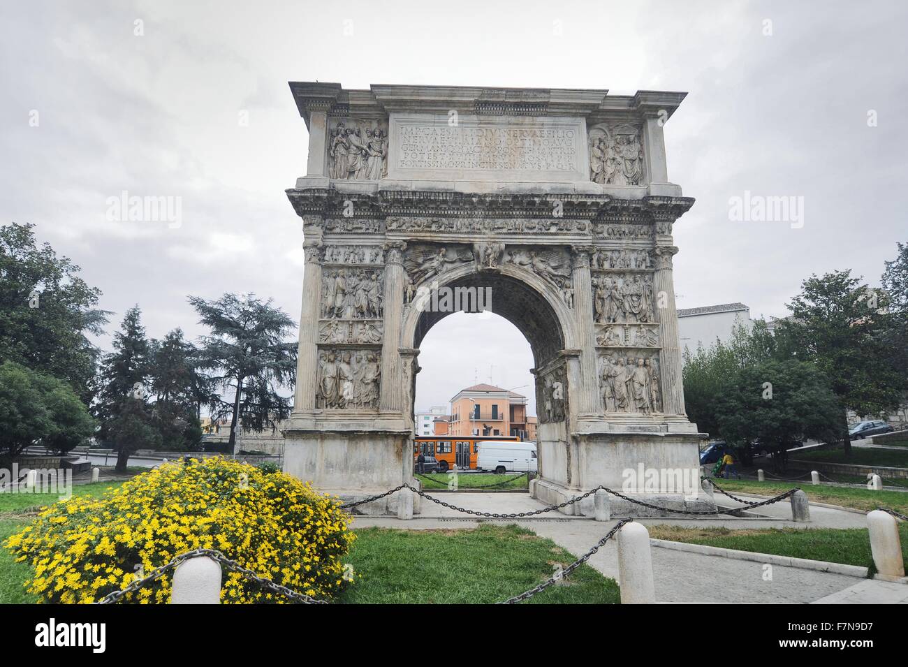 Benevento (Campania region, Italy) Roman Arch of Trajan Stock Photo - Alamy