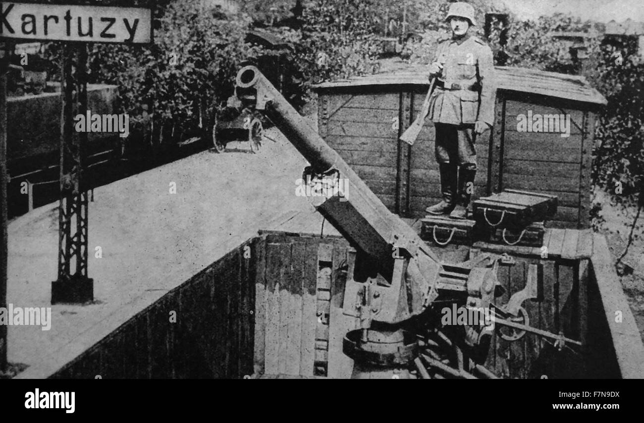 Photograph of a German anti-aircraft gun which was used to assist with ...