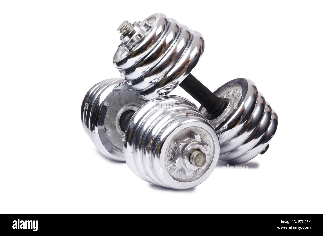 Dumbbells isolated on the white background Stock Photo - Alamy